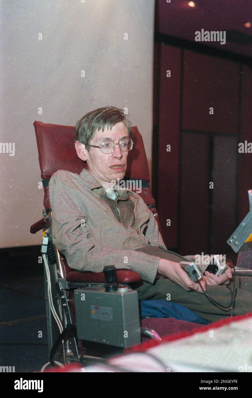 Stephen Hawking, British astrophysicist, is shown in Chicago Monday ...