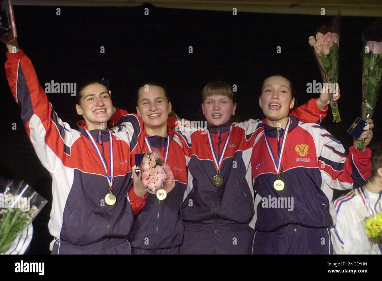 From left to right, Russia's Elena Netchaeva, Sophia Velikaia, Svetlana ...