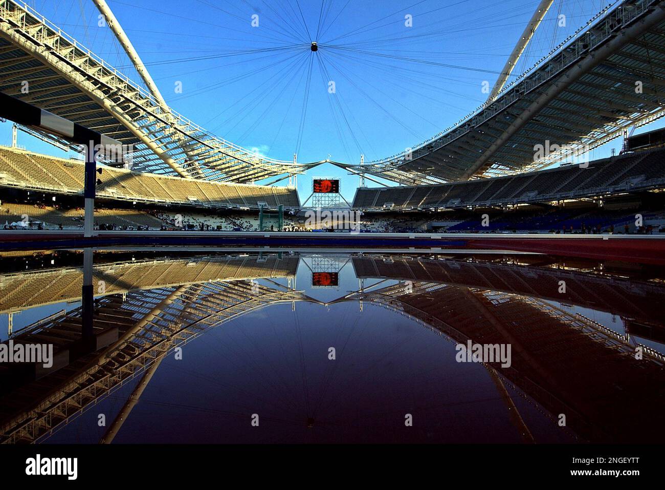 A view of Athens Olympic stadium during the Greek track and field ...