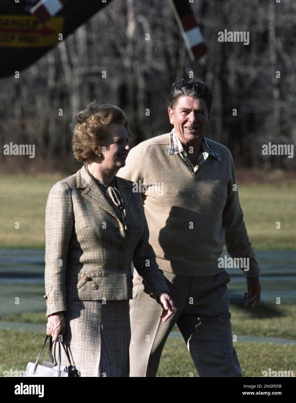 U.S. President Ronald Reagan, right, and British Prime Minister ...