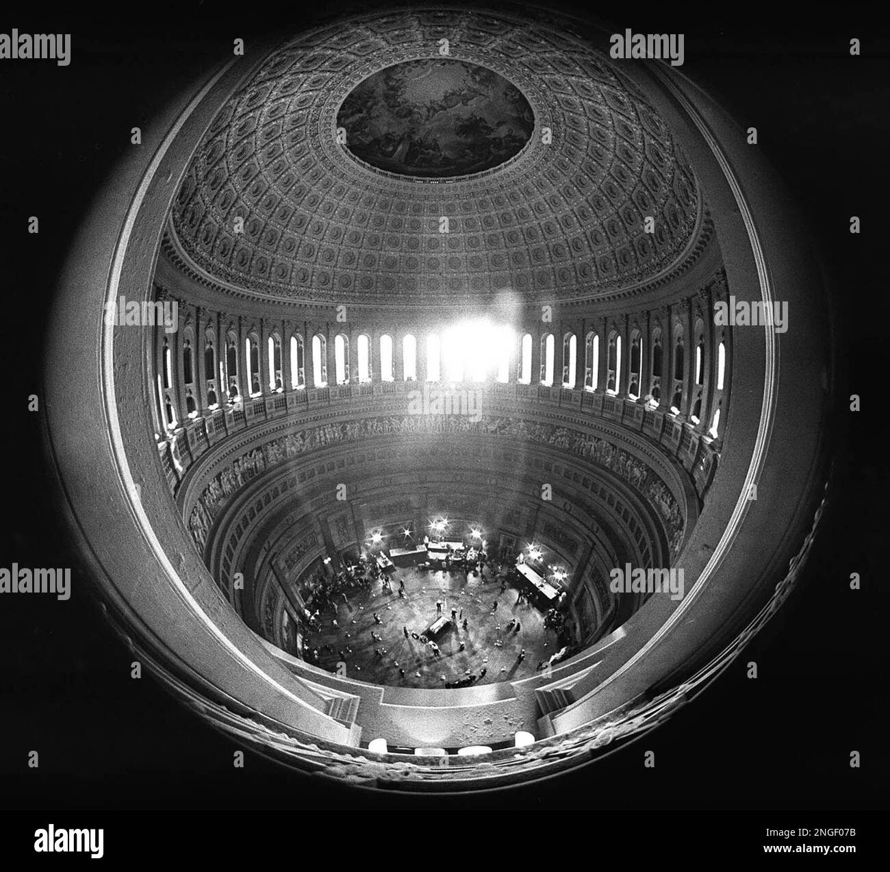 The casket of former President Lyndon Johnson is shown in this Jan. 24 ...