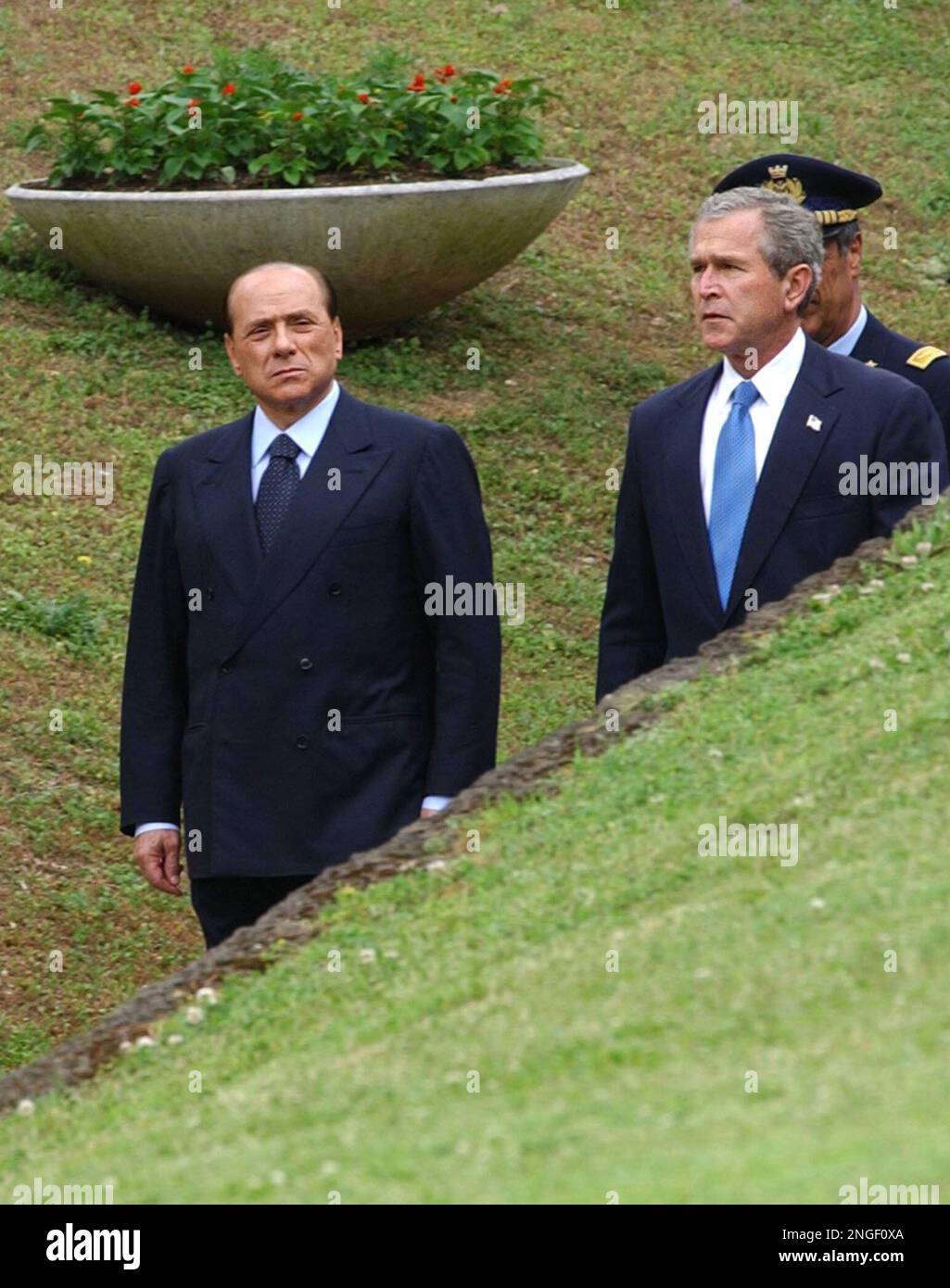 Italian Premier Silvio Berlusconi, left, and U.S. President George W ...