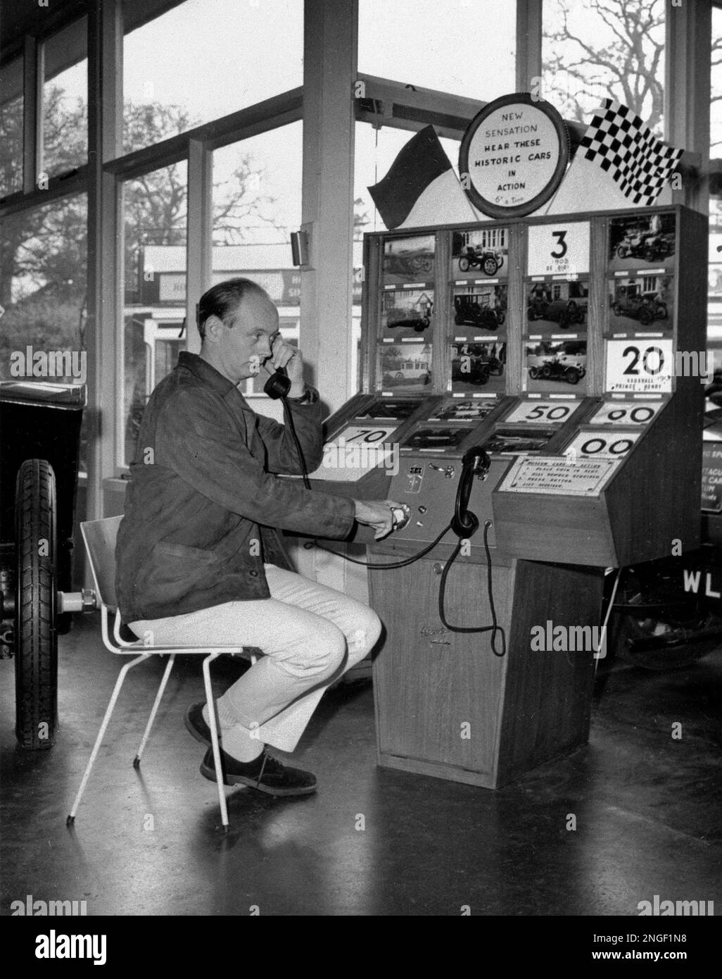 Lord Montagu of Beaulieu demonstrates an 'information jukebox ...