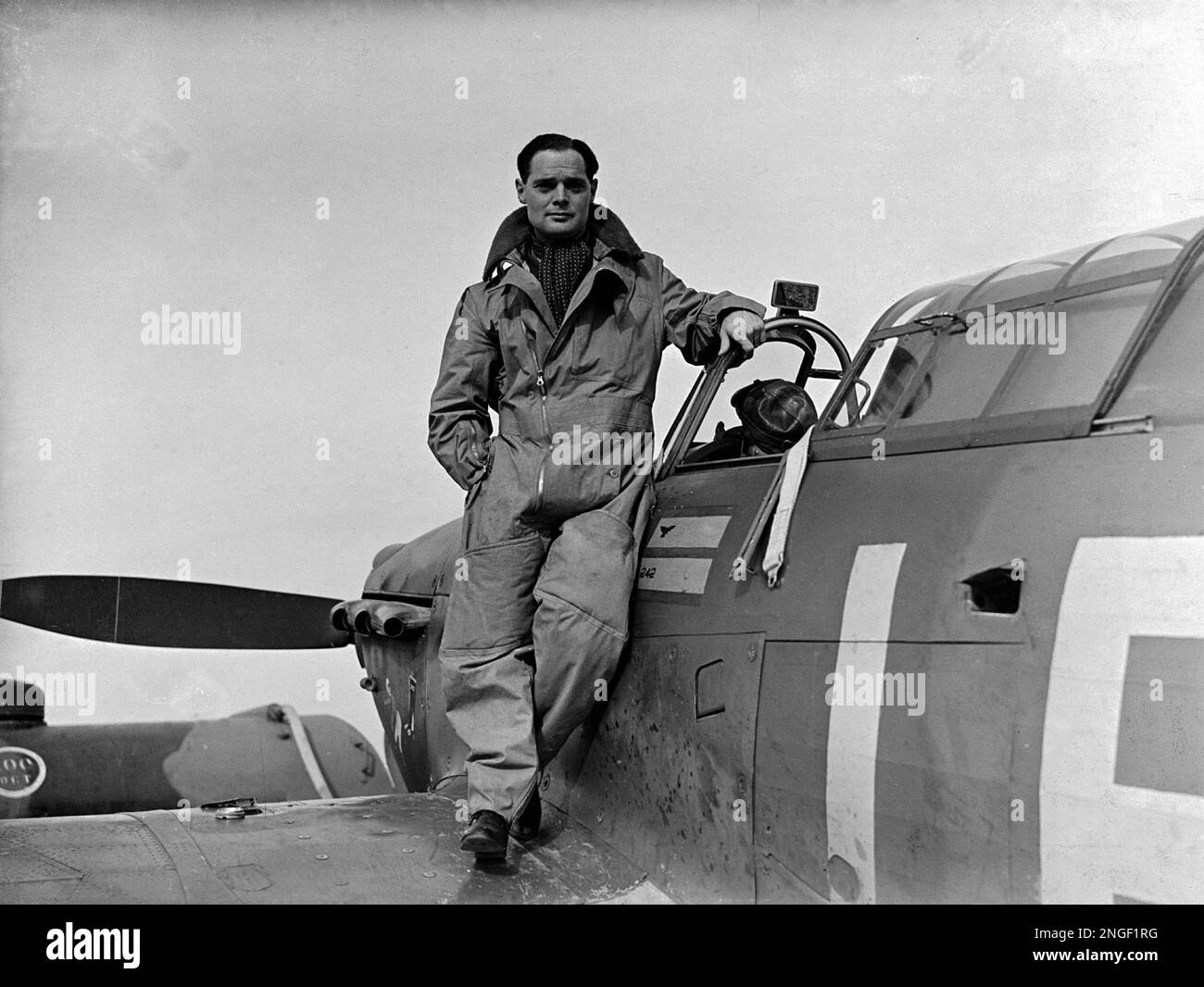 RAF Squadron Leader Douglas Bader, who lost his legs in a flying ...