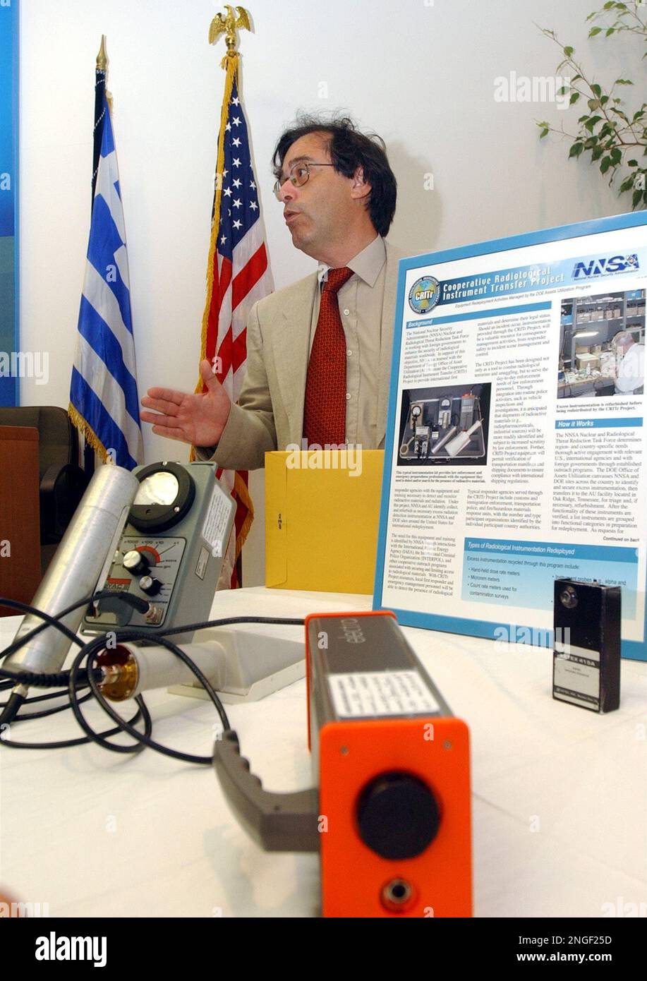 Antonis Maltezos physicist of the Greek Atomic energy commission speaks ...