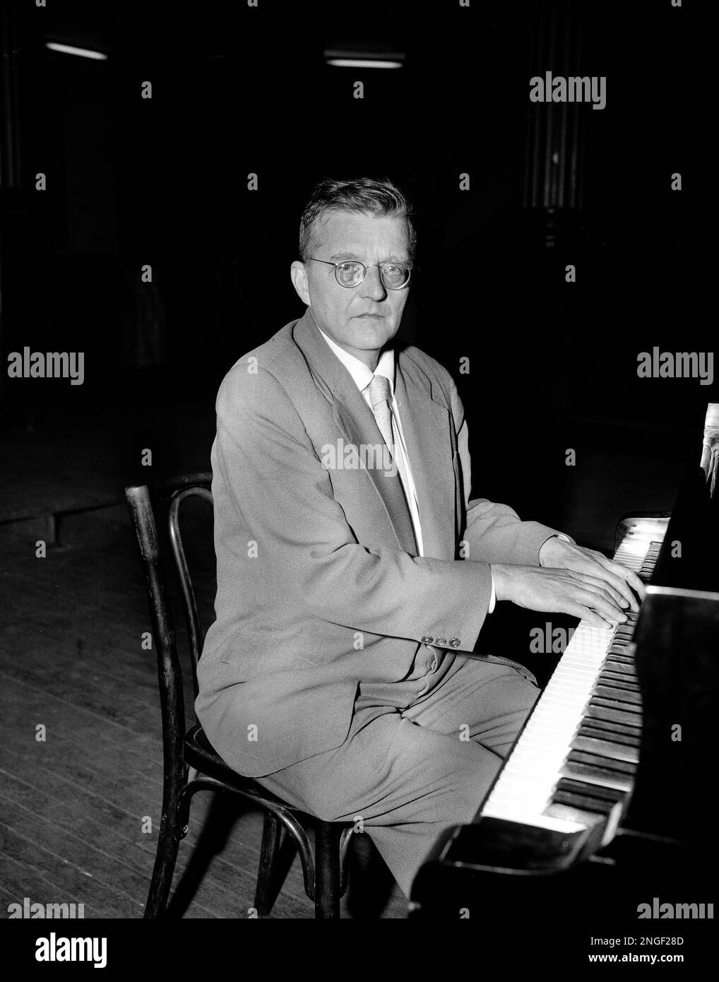 Soviet composer Dmitry Shostakovich poses during a recording session ...
