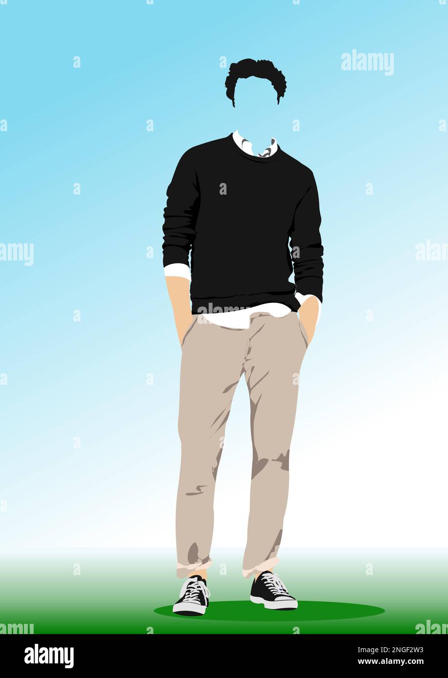 Abstract handsome man without face. Sportsman.Vector 3d illustration ...