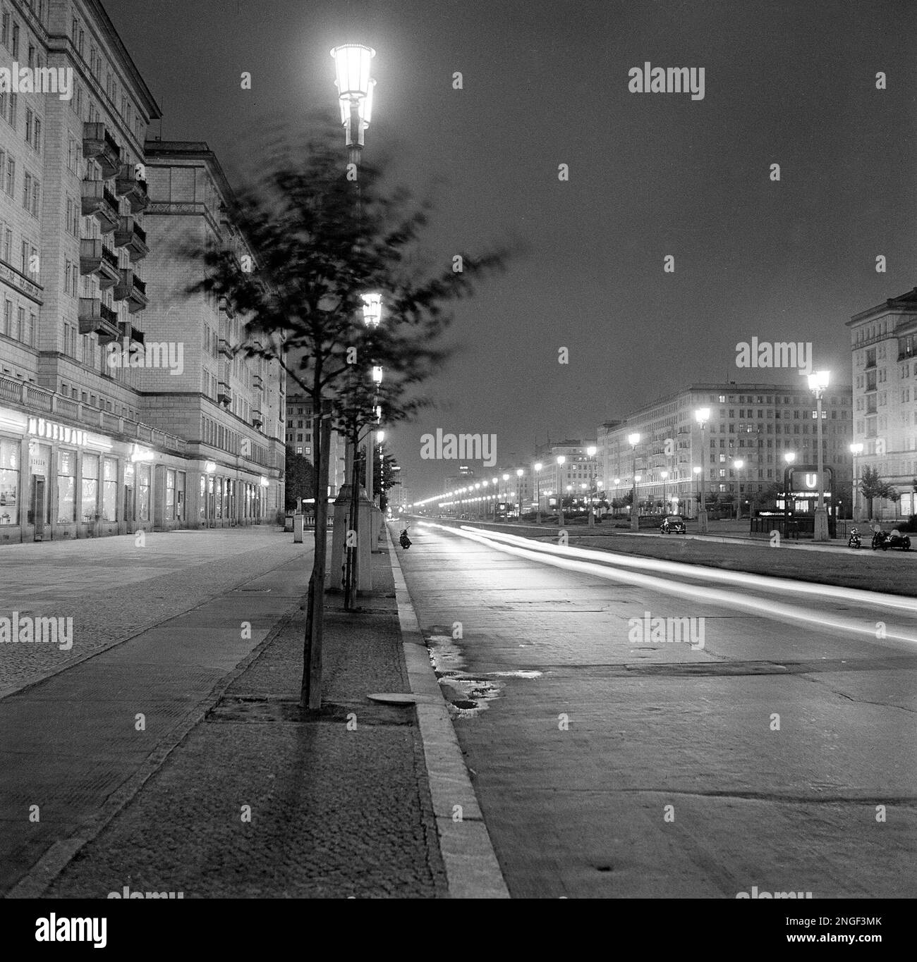 Stalin Allee, the main street of East Berlin, Germany, is shown at 10 O ...