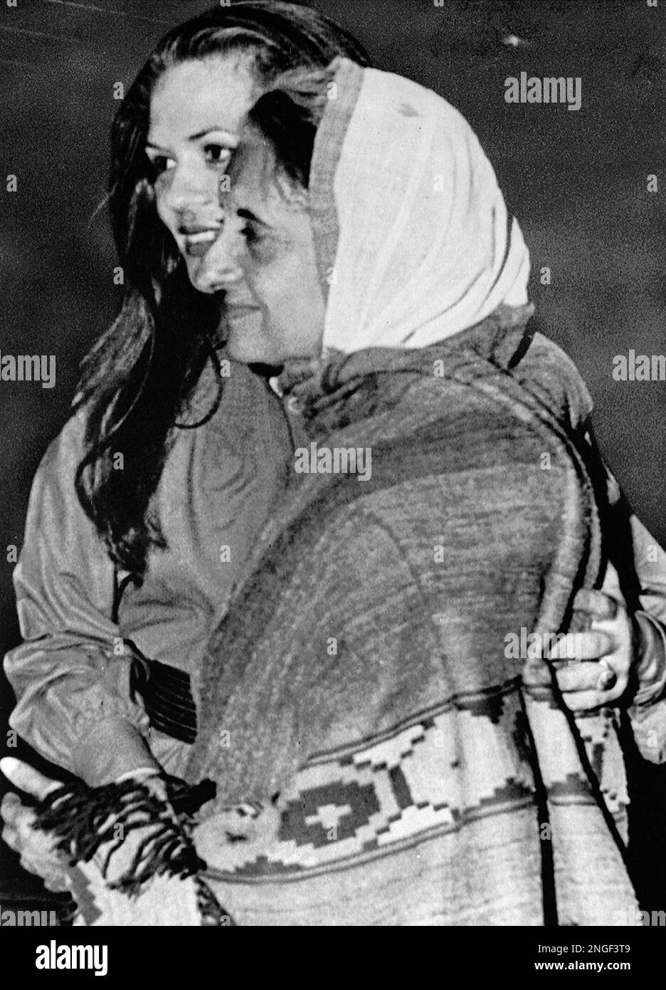 Prime Minister Indira Gandhi embraces her daughter-in-law Sonia at the ...