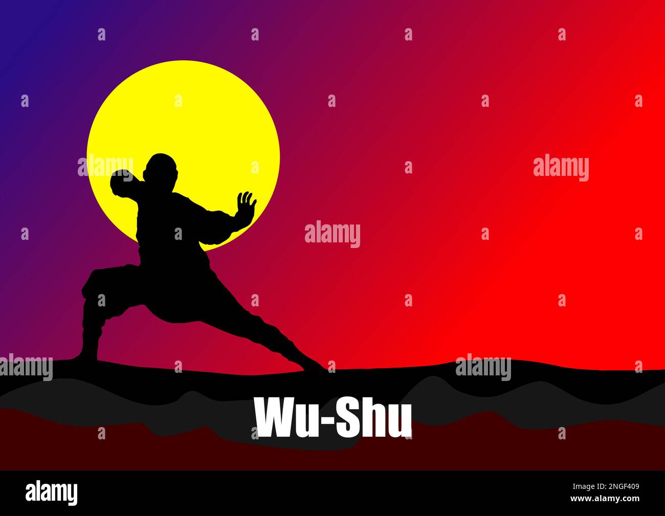 Oriental combat sports. Wu-shu. Colored 3d vector illustration Stock Vector Image & Art - Alamy