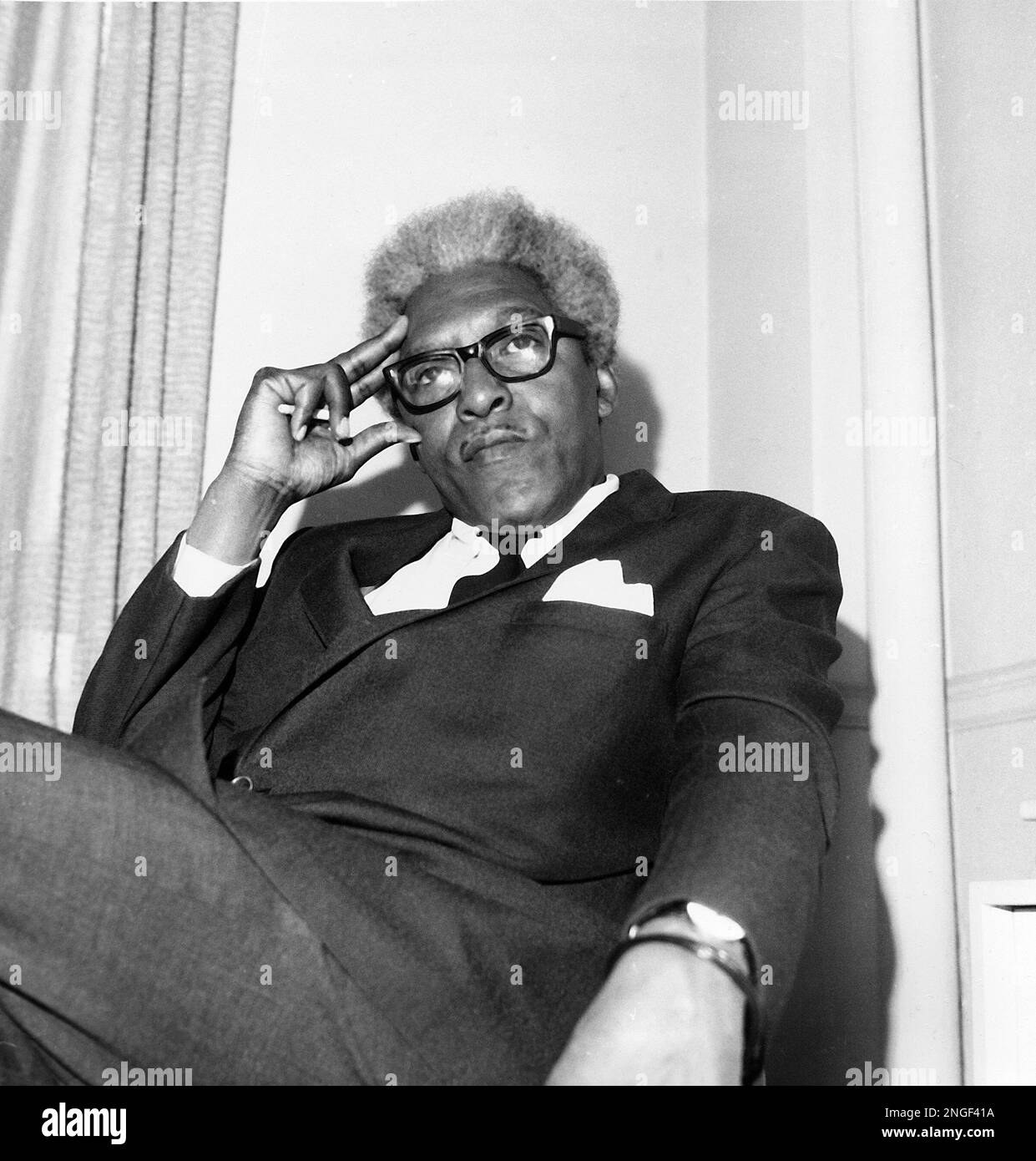 Civil rights leader Bayard Rustin is shown in his Park Avenue South ...