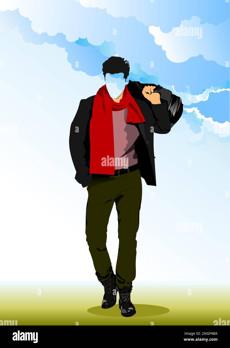 Abstract handsome man without face. Vector 3d illustration Stock Vector ...