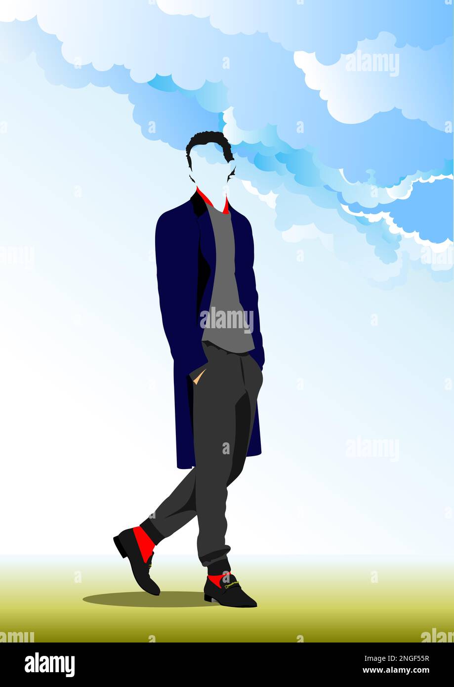 Abstract handsome man without face.Vector 3d illustration Stock Vector ...