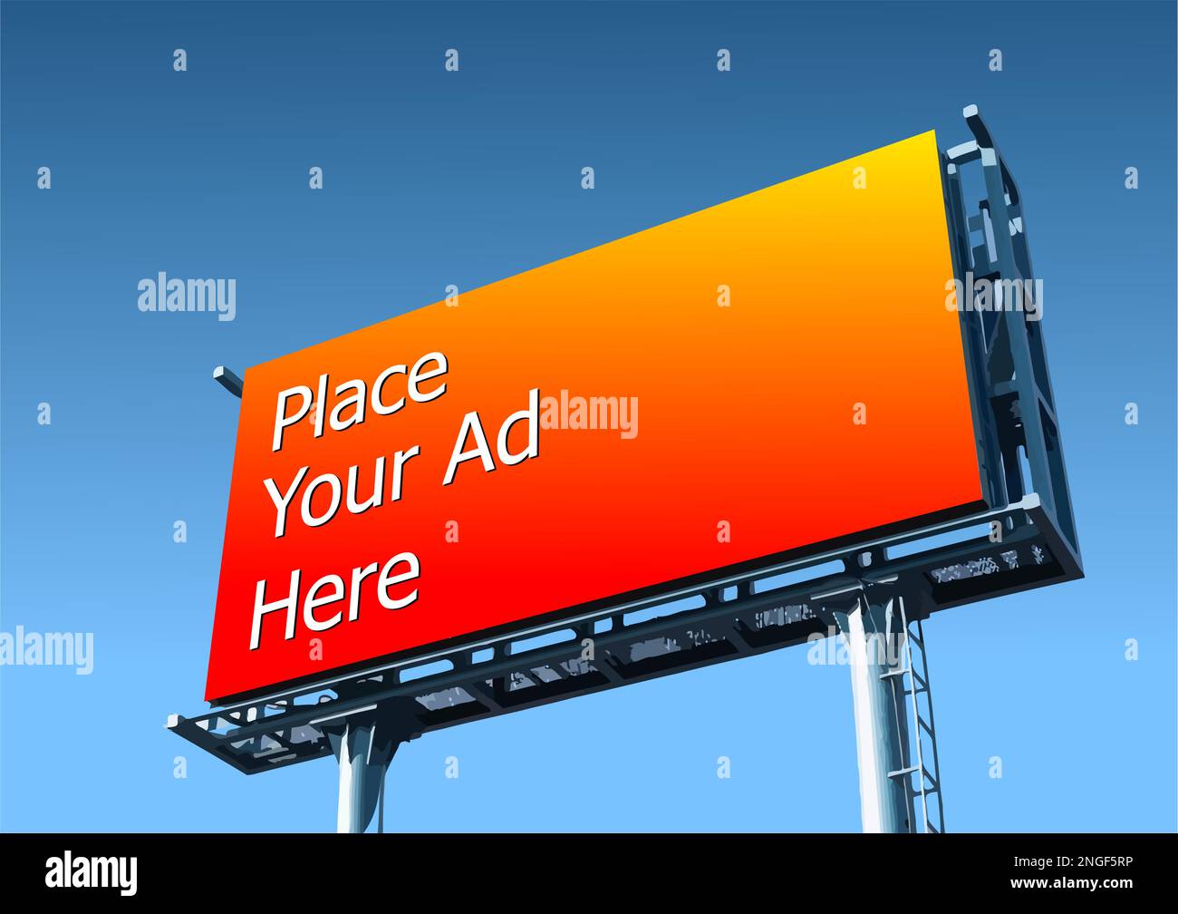 Big billboard publicity over blue sky. Vector 3d illustration Stock ...