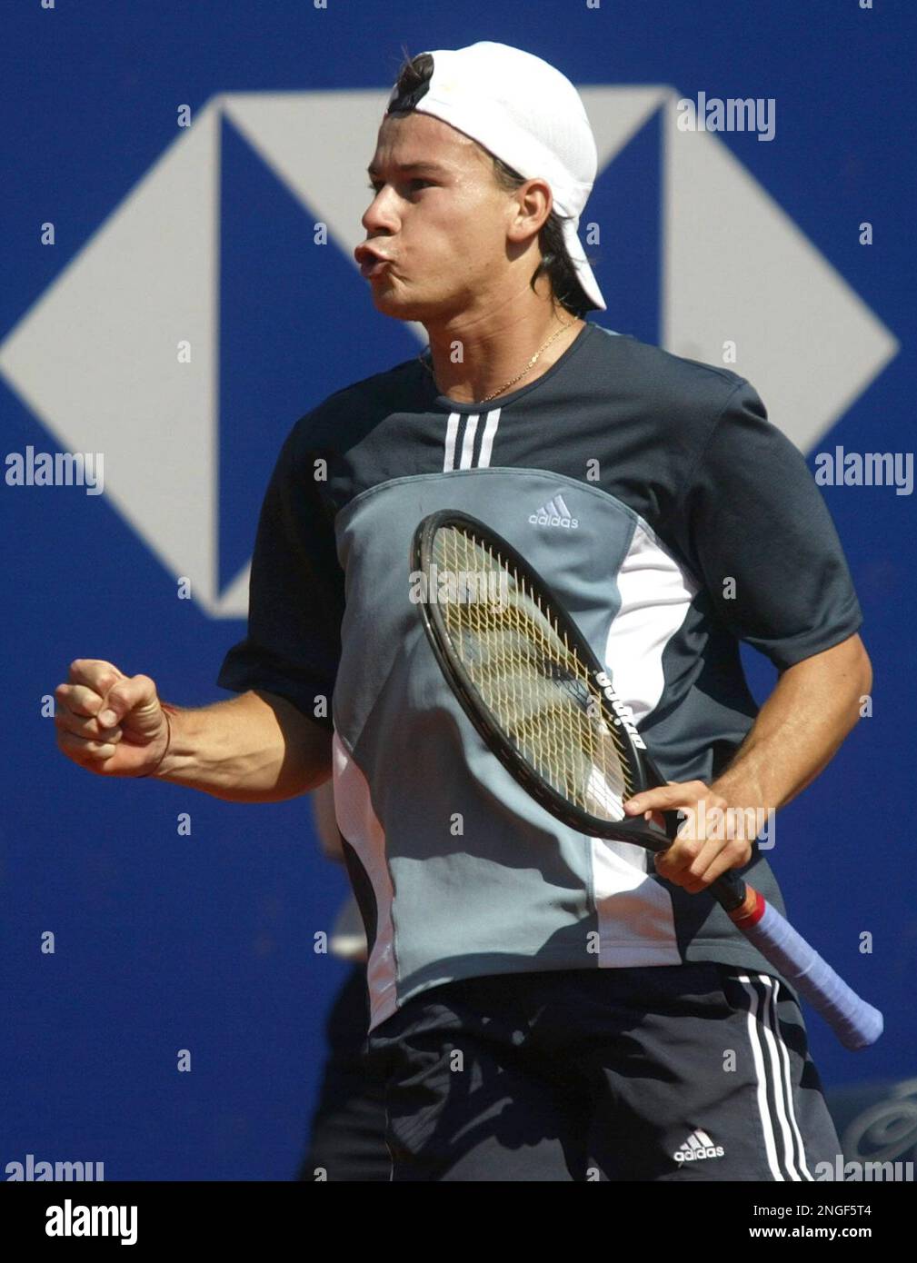 Guillermo Coria of Argentina reacts during his final match of the Monte ...