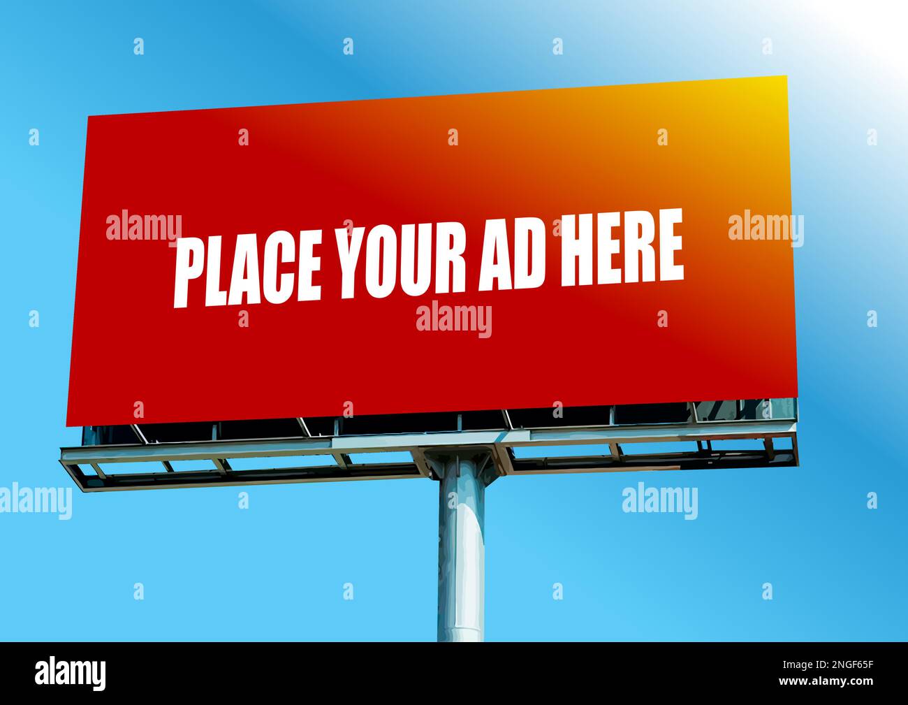 Big billboard publicity over blue sky. Vector 3d illustration Stock ...