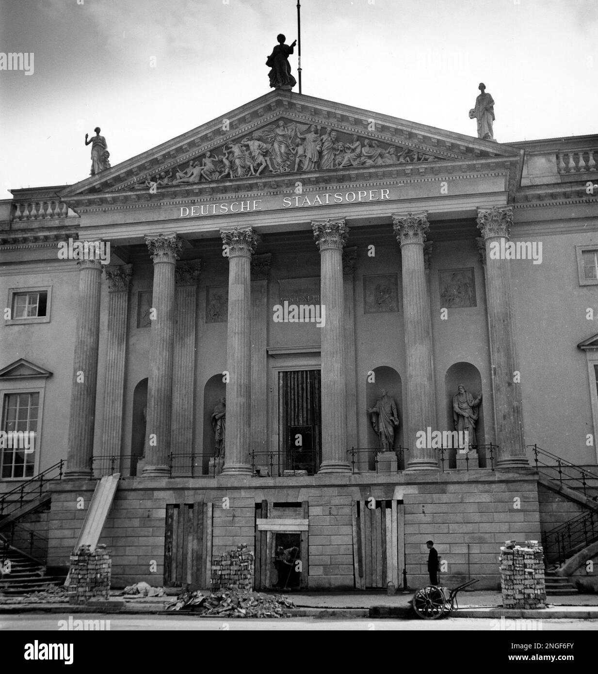 The East Berlin State Opera building, destroyed by Allied bombing in ...