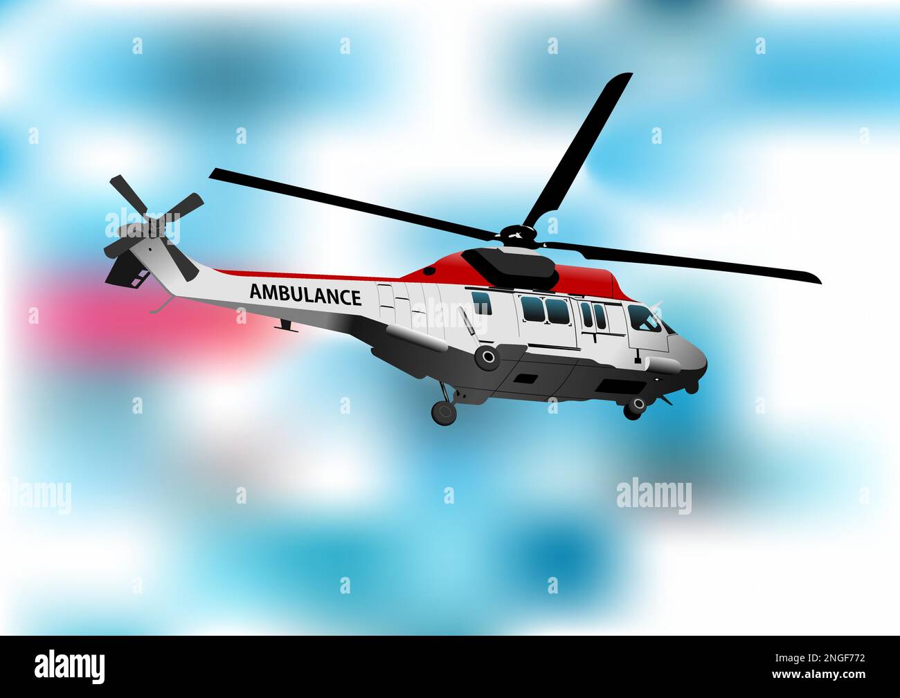 Ambulance Helicopter. Vector 3d illustration Stock Vector Image & Art ...