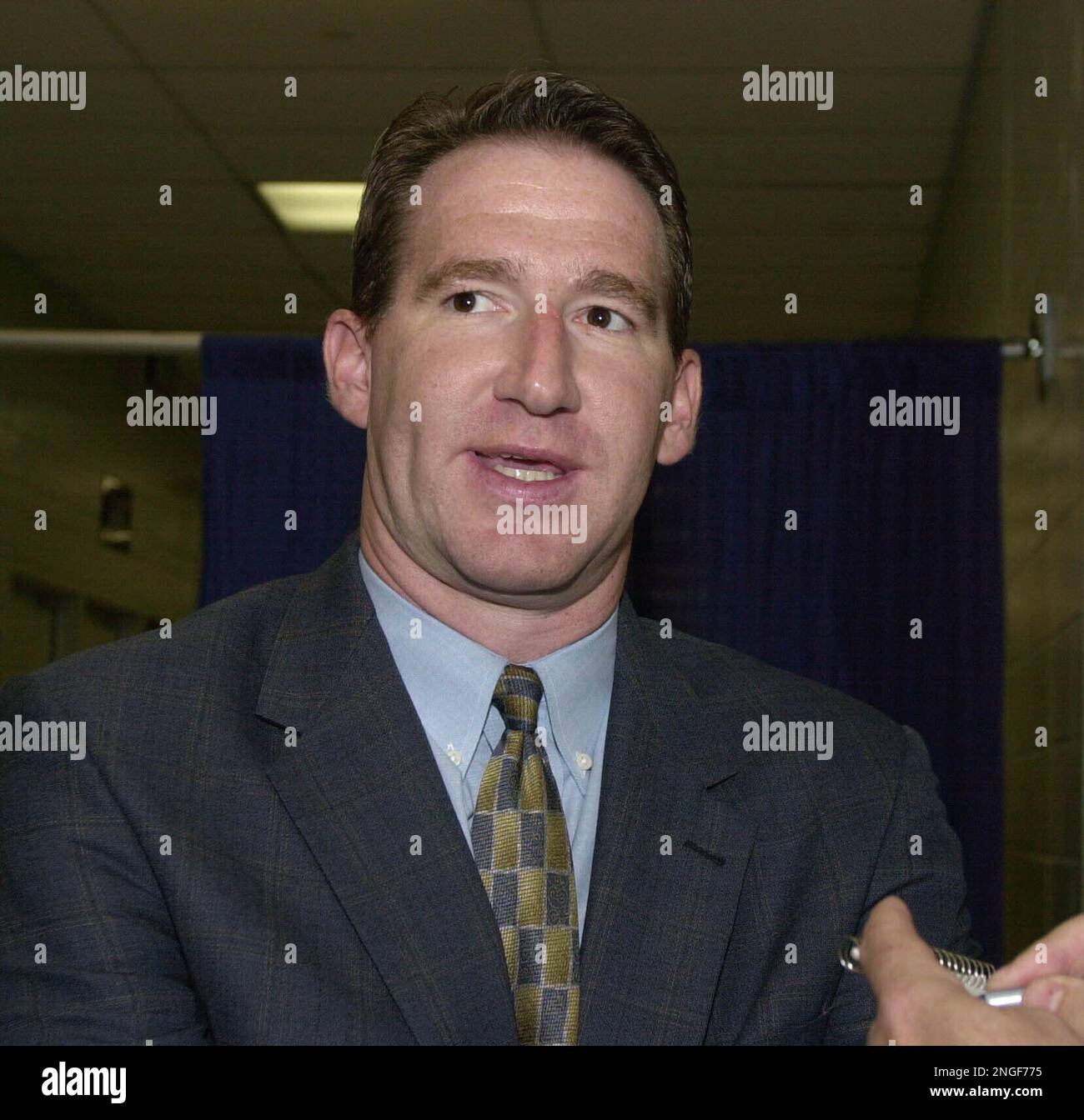 Orlando Magic general manager John Weisbrod talks with the media ...