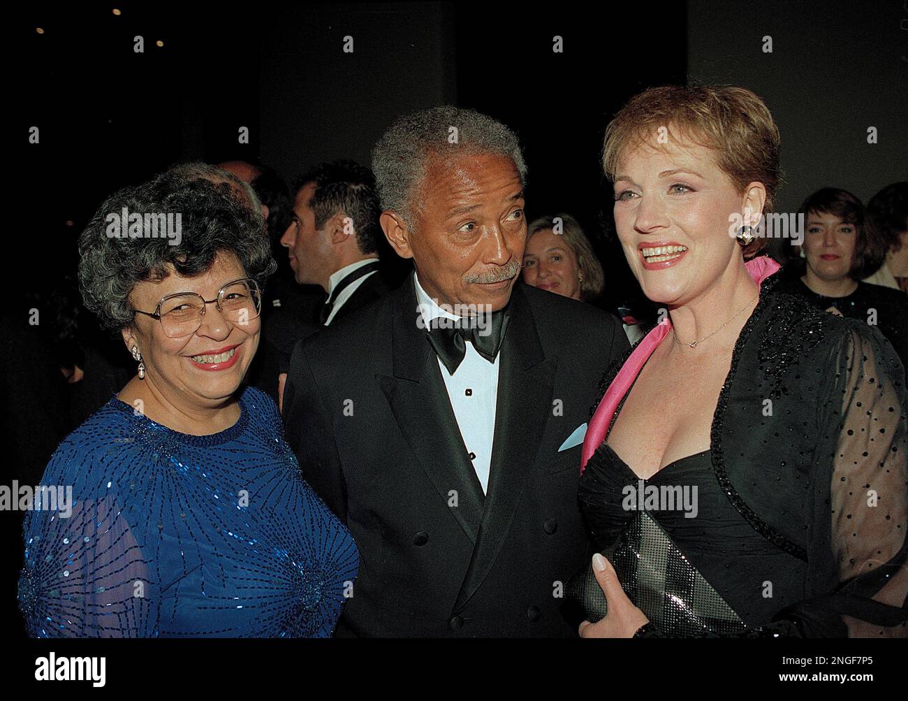 New York City Mayor David Dinkins, center, and his wife, Joyce, left ...