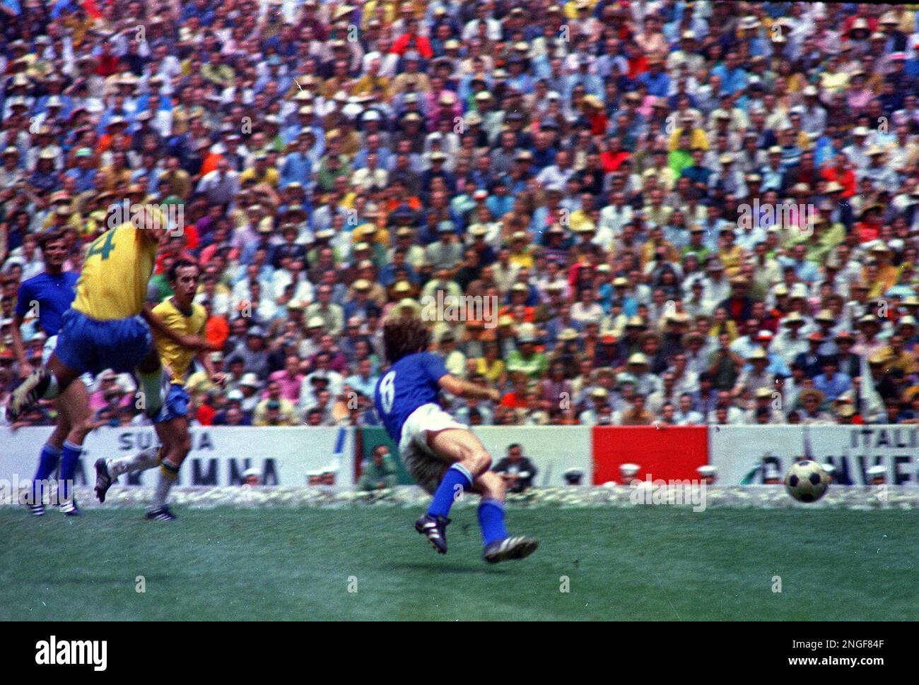 Brazil's captain Carlos Alberto, 4, scores his team's fourth goal ...