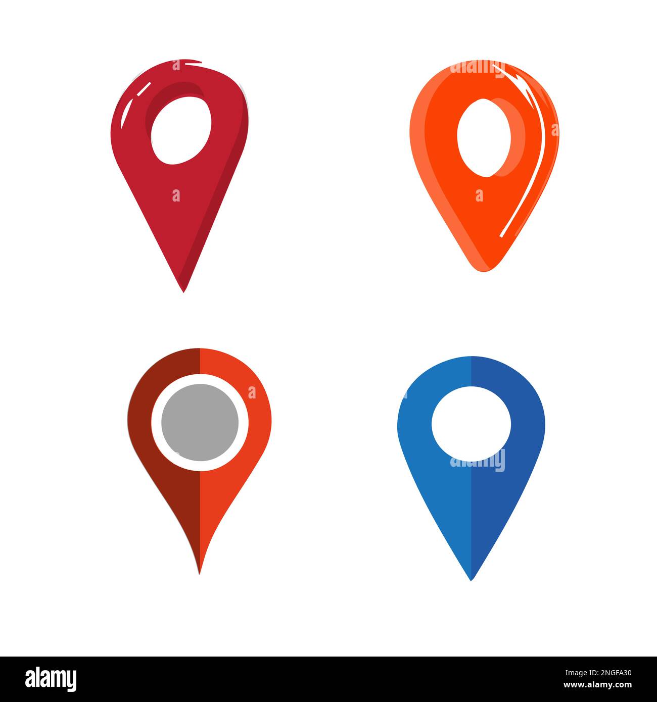Map pin location icons. Modern map markers .Vector illustration on a ...