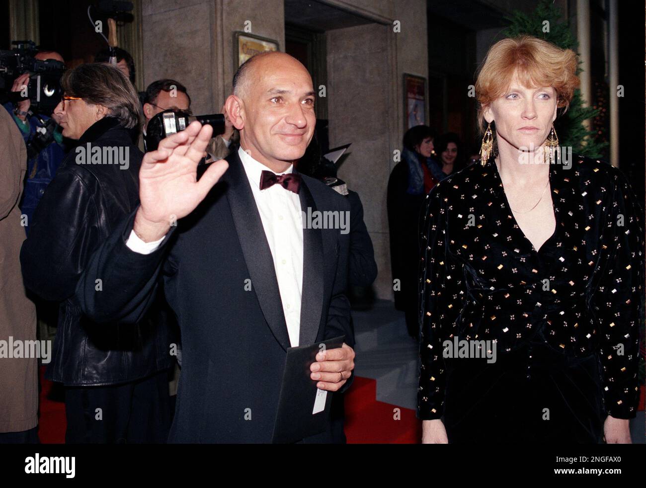 British actor Ben Kingsley waves as he arrives at the European Film ...