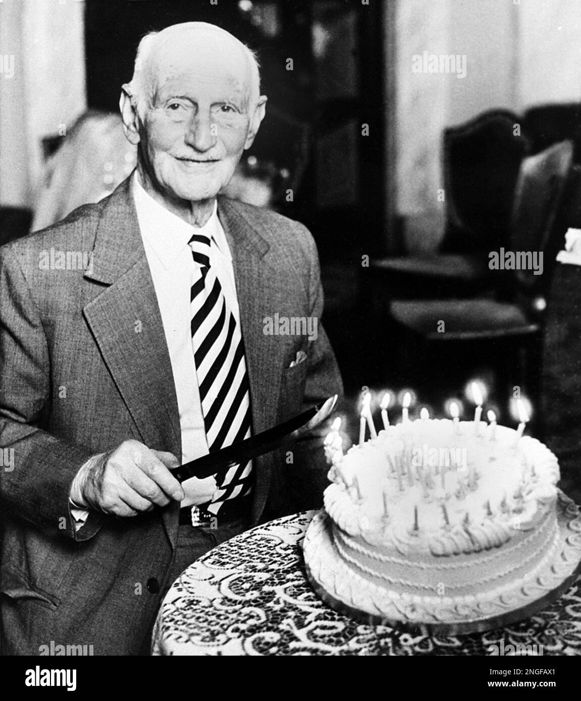Otto Frank, 90, is shown in London, England, for the 50th anniversary ...
