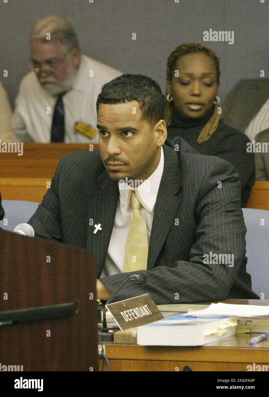Former NBA star Jayson Williams looks on during arguments in his ...