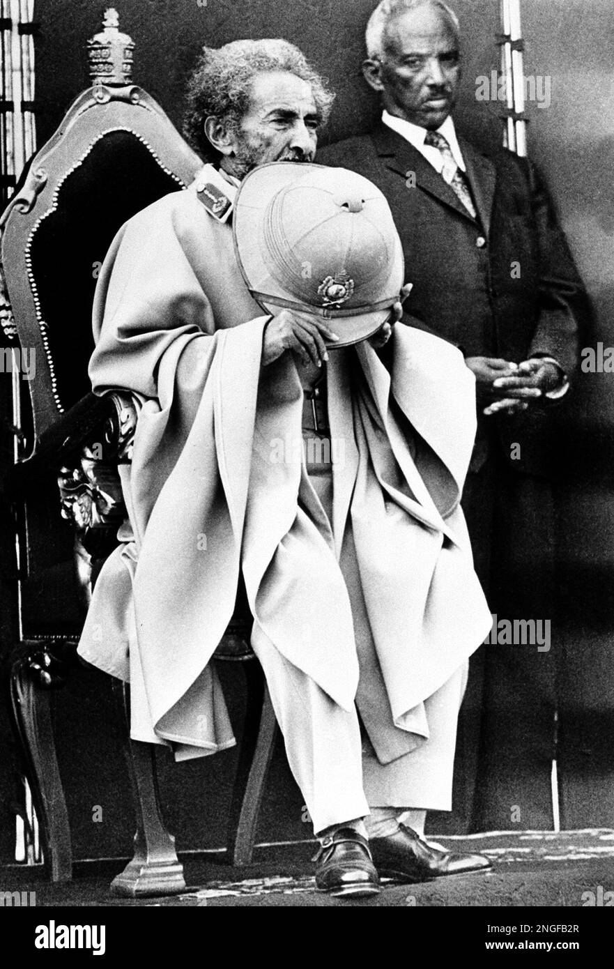 Ethiopian emperor Haile Selassie is shown during a ceremony marking the ...