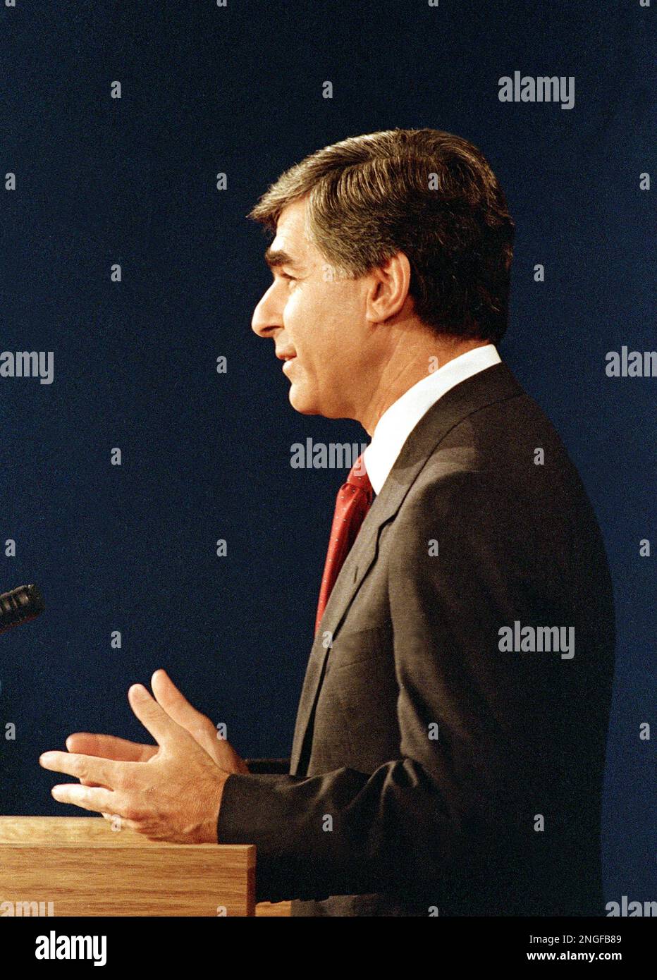 Massachusetts Democratic Governor Michael Dukakis speaks during the ...