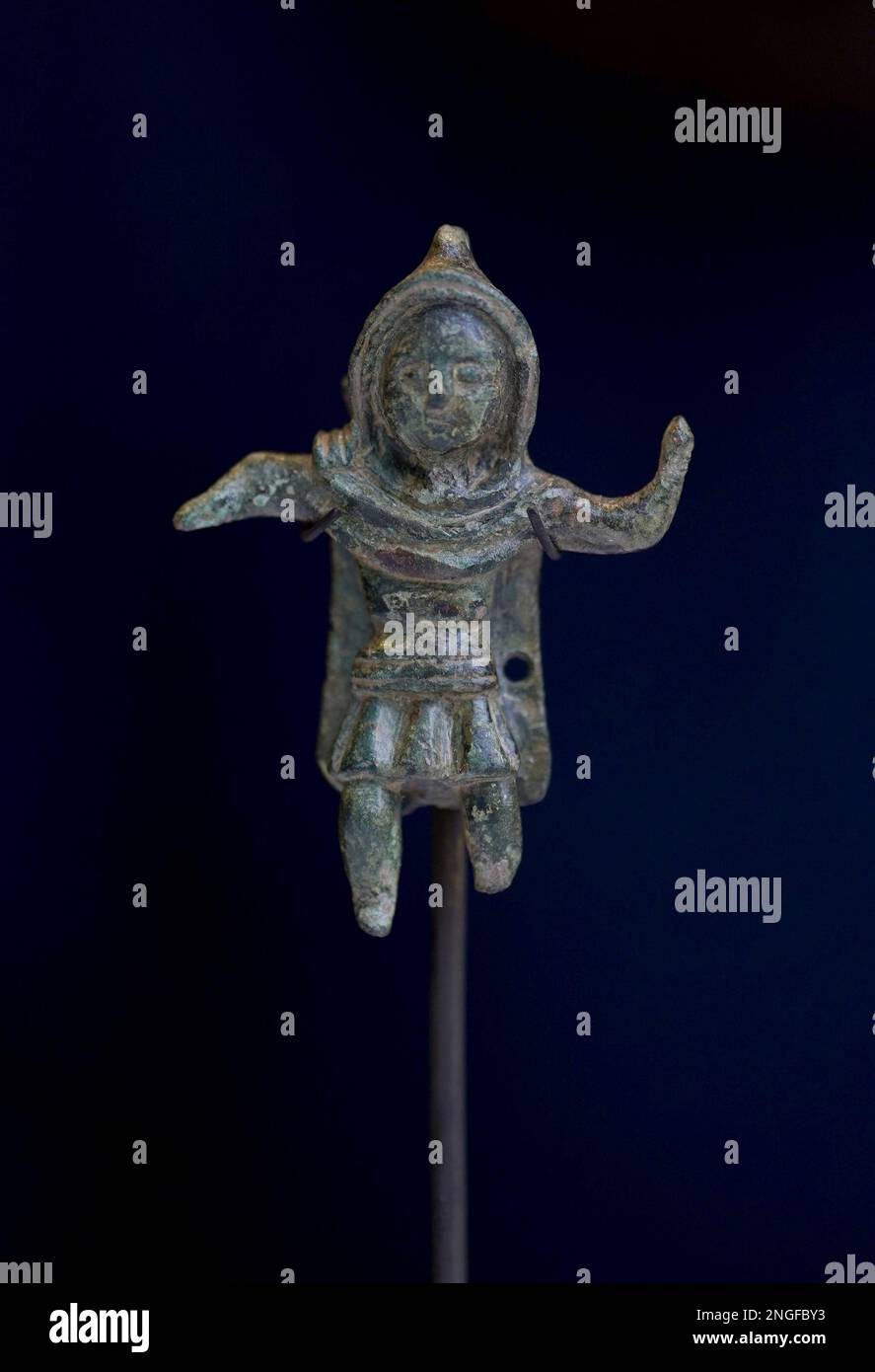 A view of the Birrus Britannicus Roman figurine on display at ...