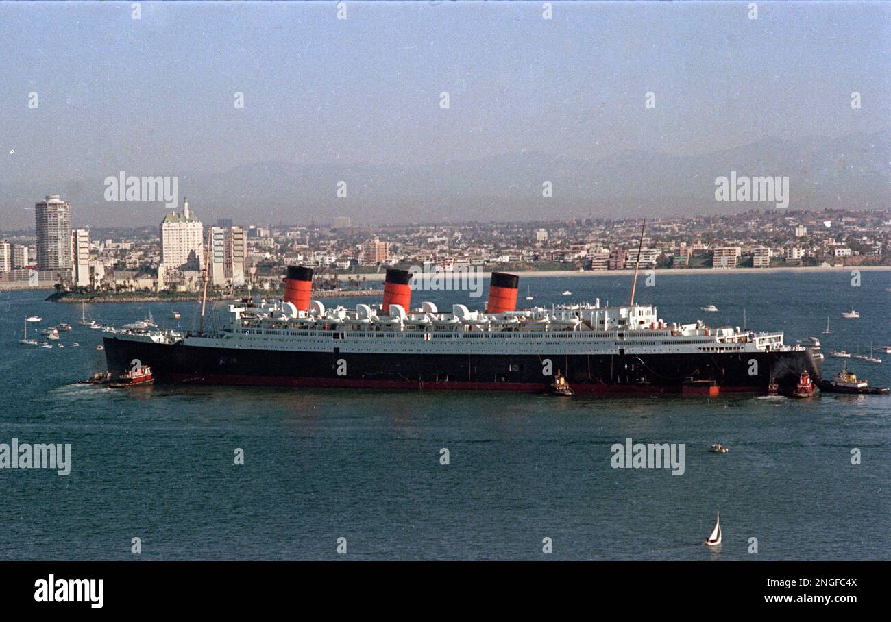 The legendary Queen Mary is seen in February 1971 en route to its final ...
