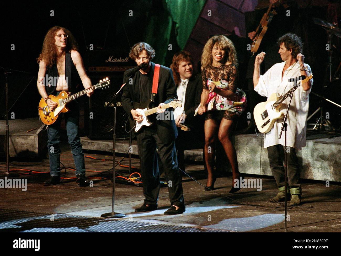 Rolling Stones' guitarist Keith Richards, singer Tina Turner, guitarist ...