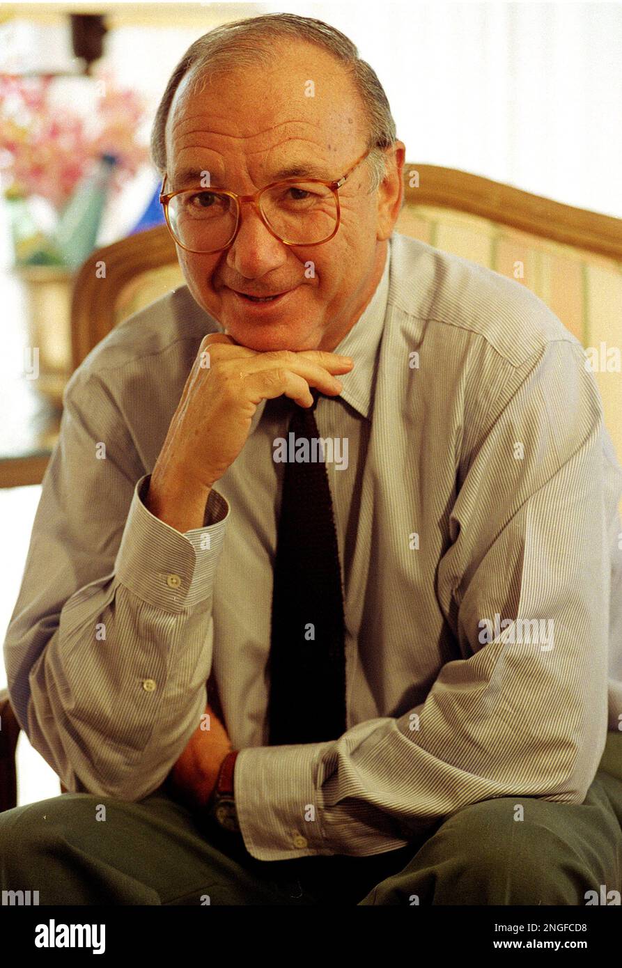 American playwright Neil Simon poses during an interview in Los Angeles ...