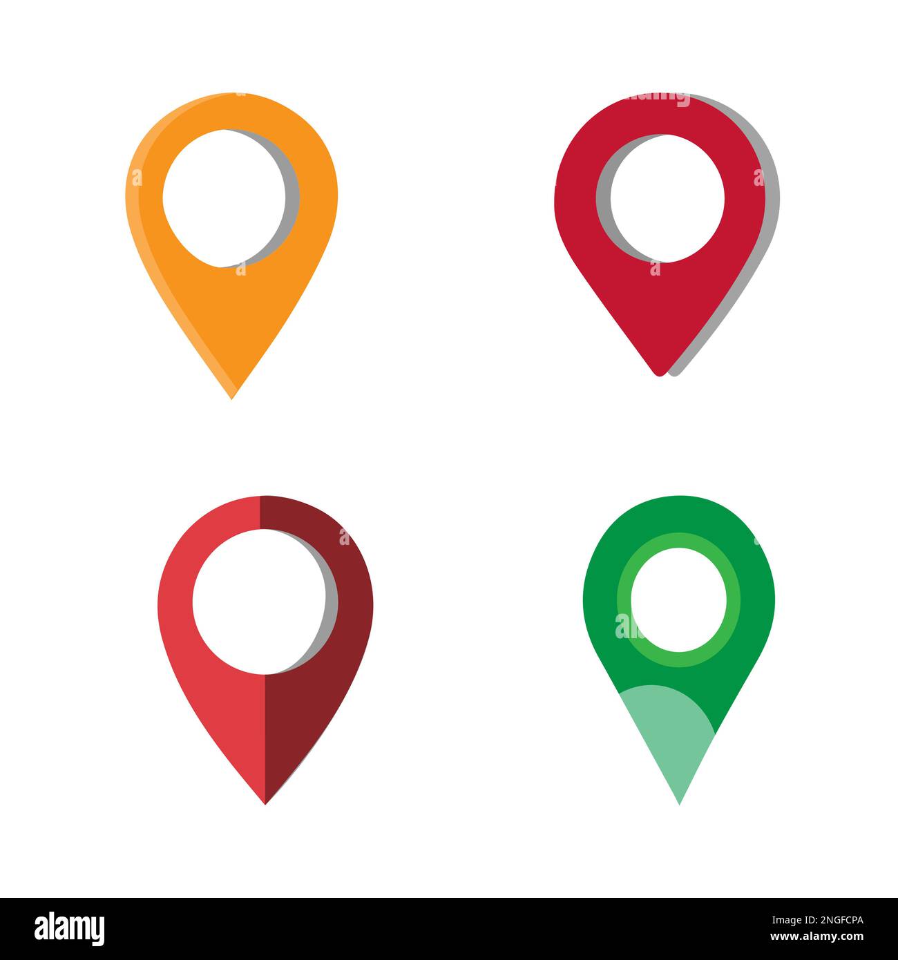 Map pin location icons. Modern map markers .Vector illustration on a white background. Flat ...