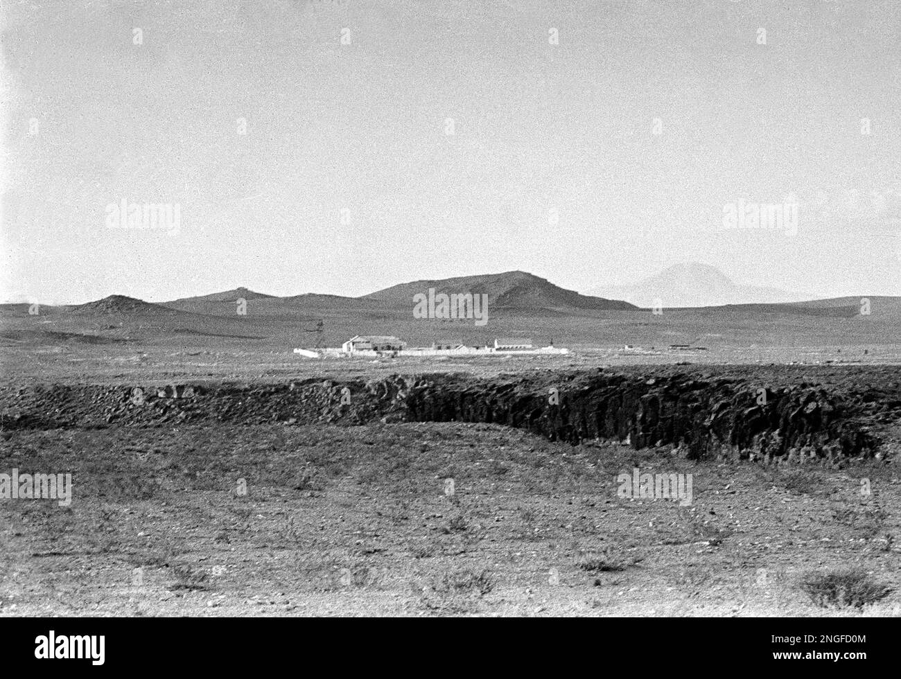 This view shows a Soviet border post compound, consisting of a watch ...