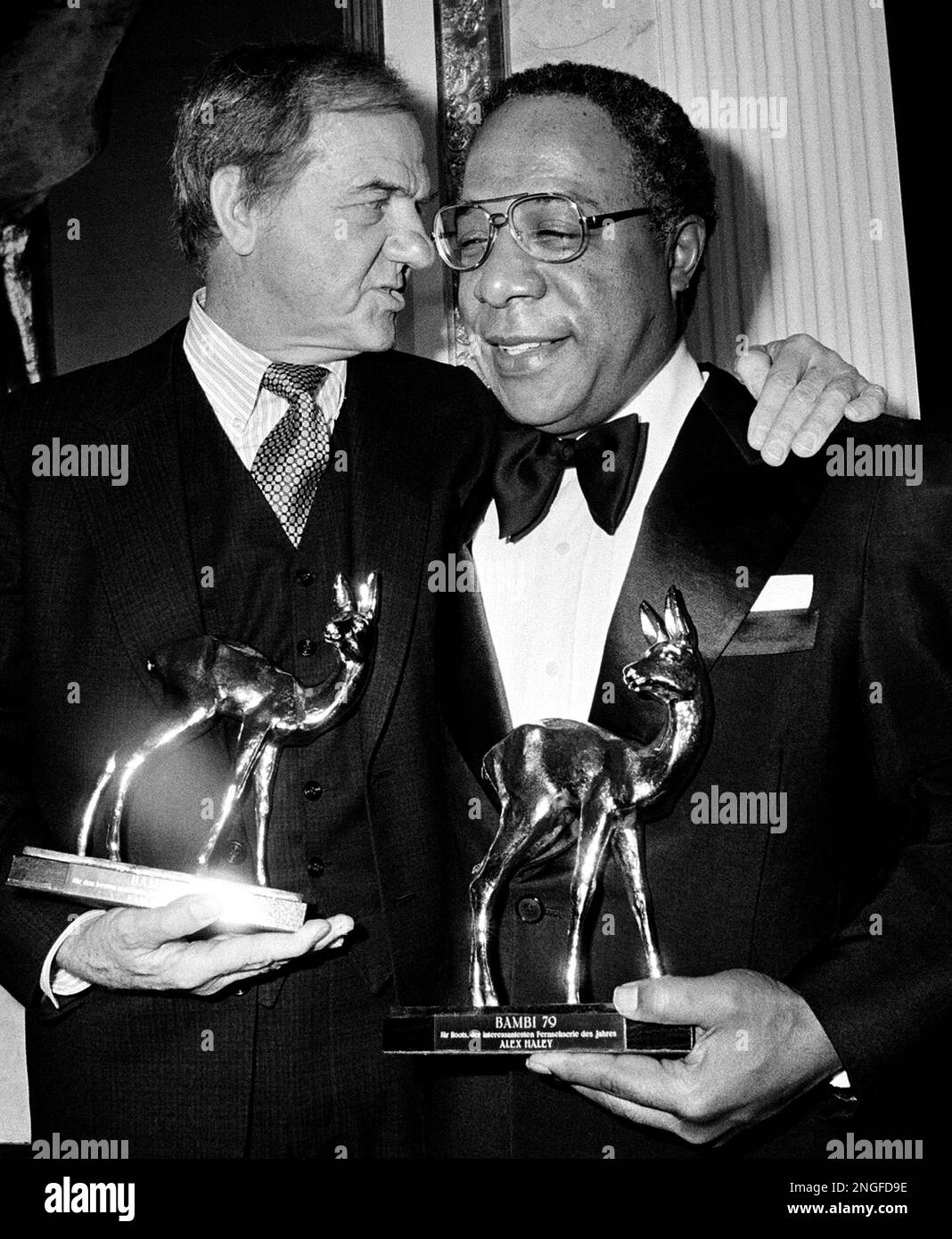 American actor Karl Malden, left, and author Alex Haley are shown with ...