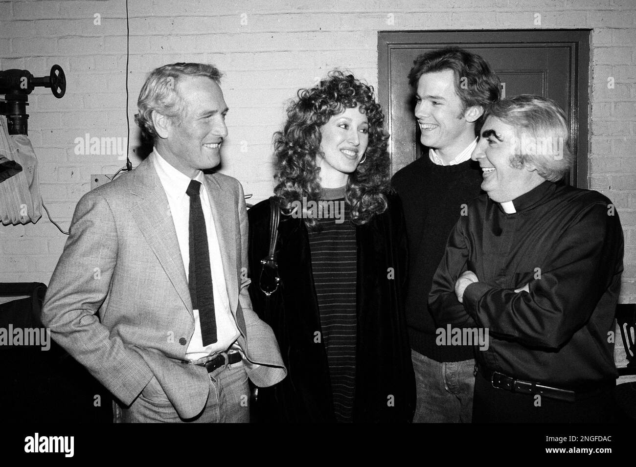 Actor Paul Newman, left, and his daughter Susan visit backstage at the ...
