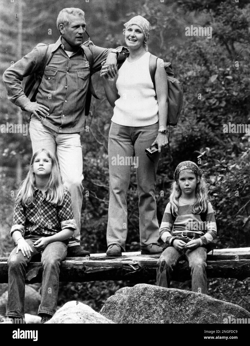 Actor Paul Newman and his wife, actress Joanne Woodward, appear with ...