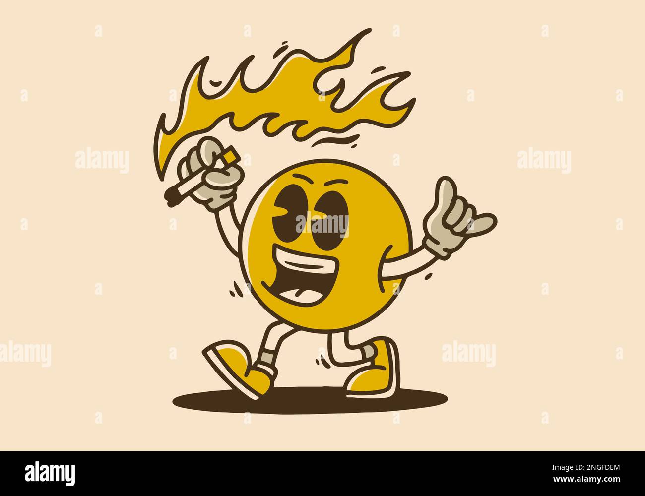 The ball mascot character design holding a cigarette Stock Vector Image ...
