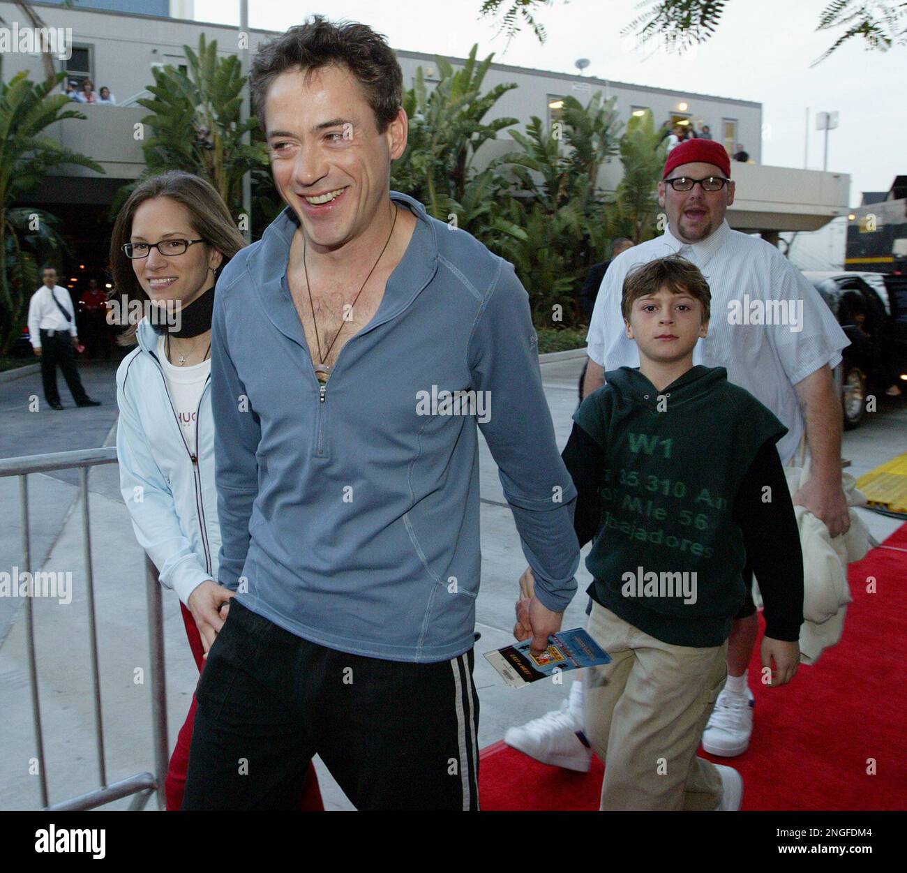 Robert Downey Jr. arrives with his fiance, producer Susan Levin, and ...
