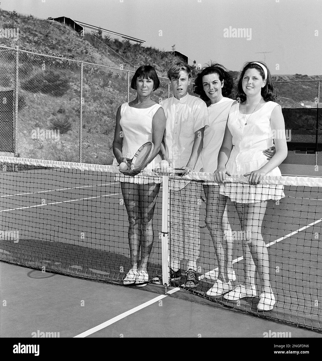 Actress Jane Russell, third from left, and Gussie Moran pose with Jane ...