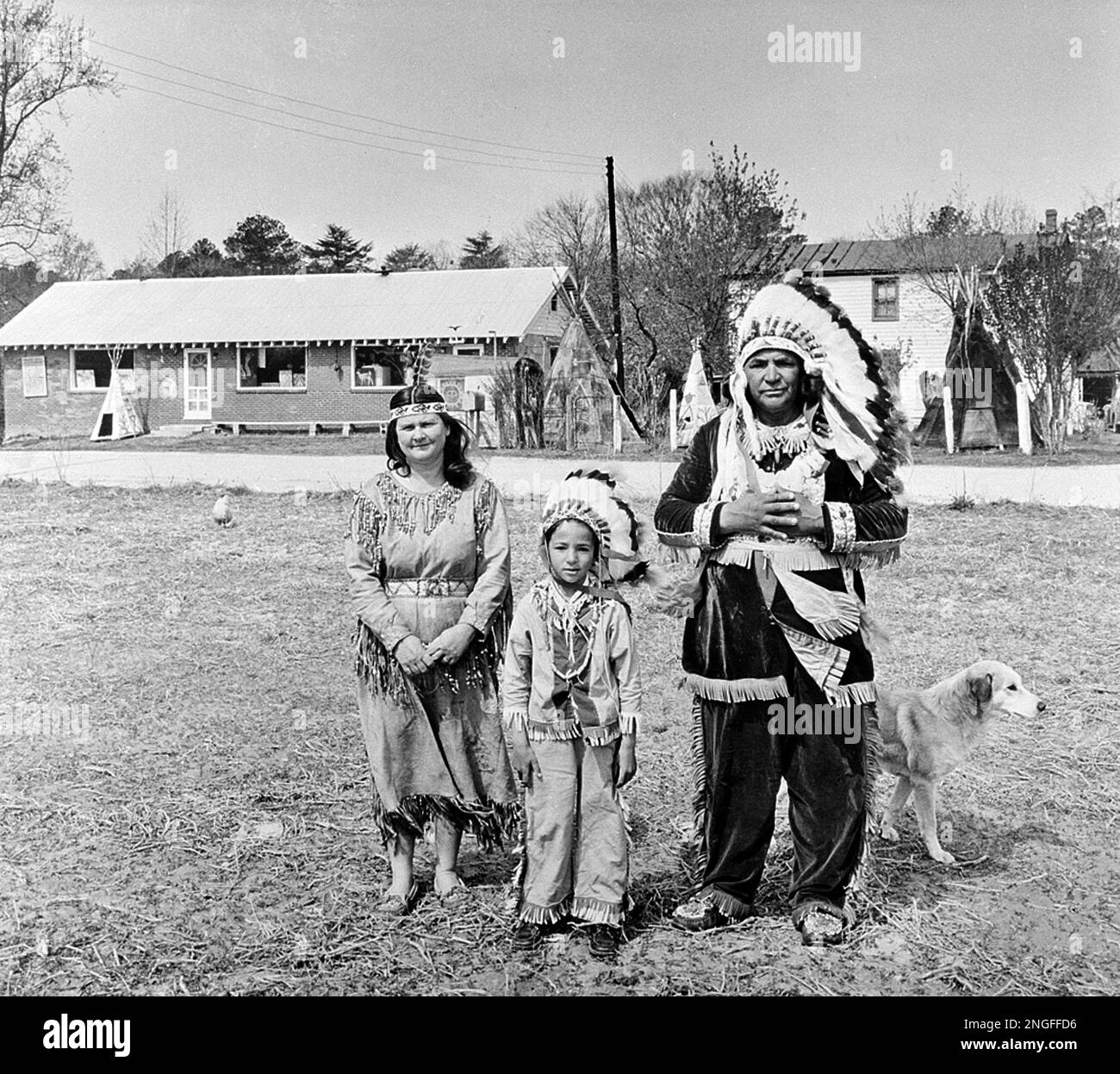 Dressed in the traditional garb of the Mattaponi, Chief O.T. Custalow ...