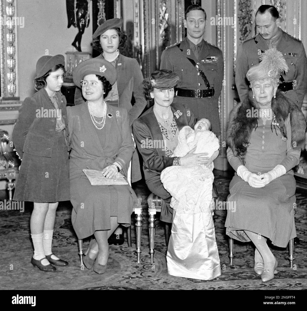 Britain's Princess Alice, the Duchess of Gloucester, holds her son ...
