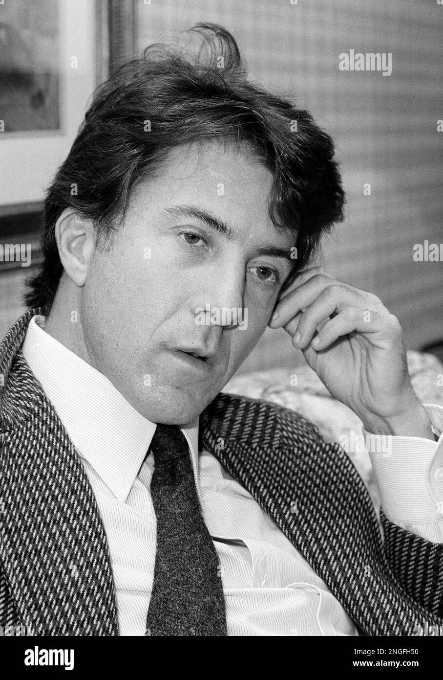 Actor Dustin Hoffman is seen during an interview following the premiere ...