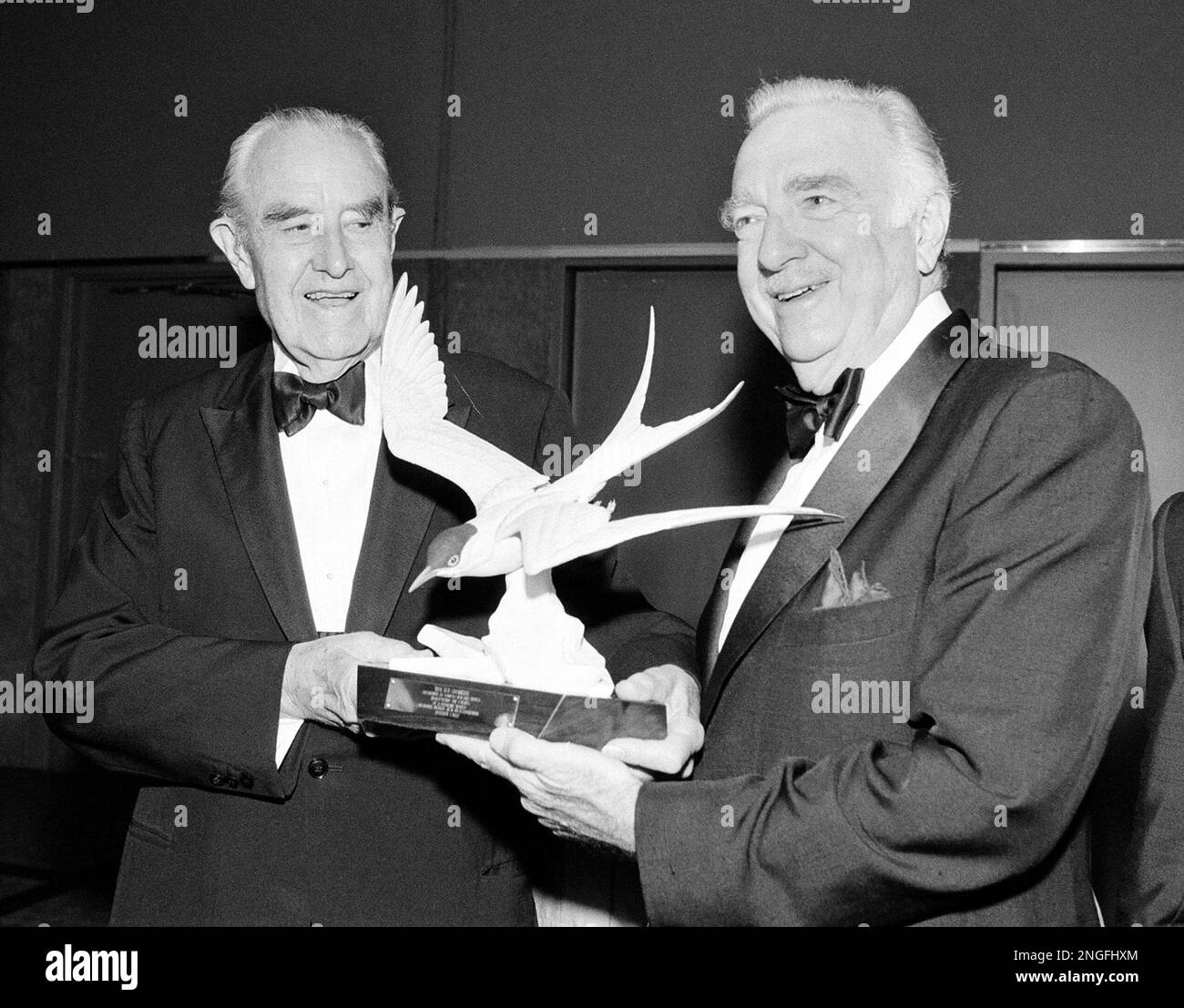 Retired TV news anchorman Walter Cronkite, right, is honored for his ...