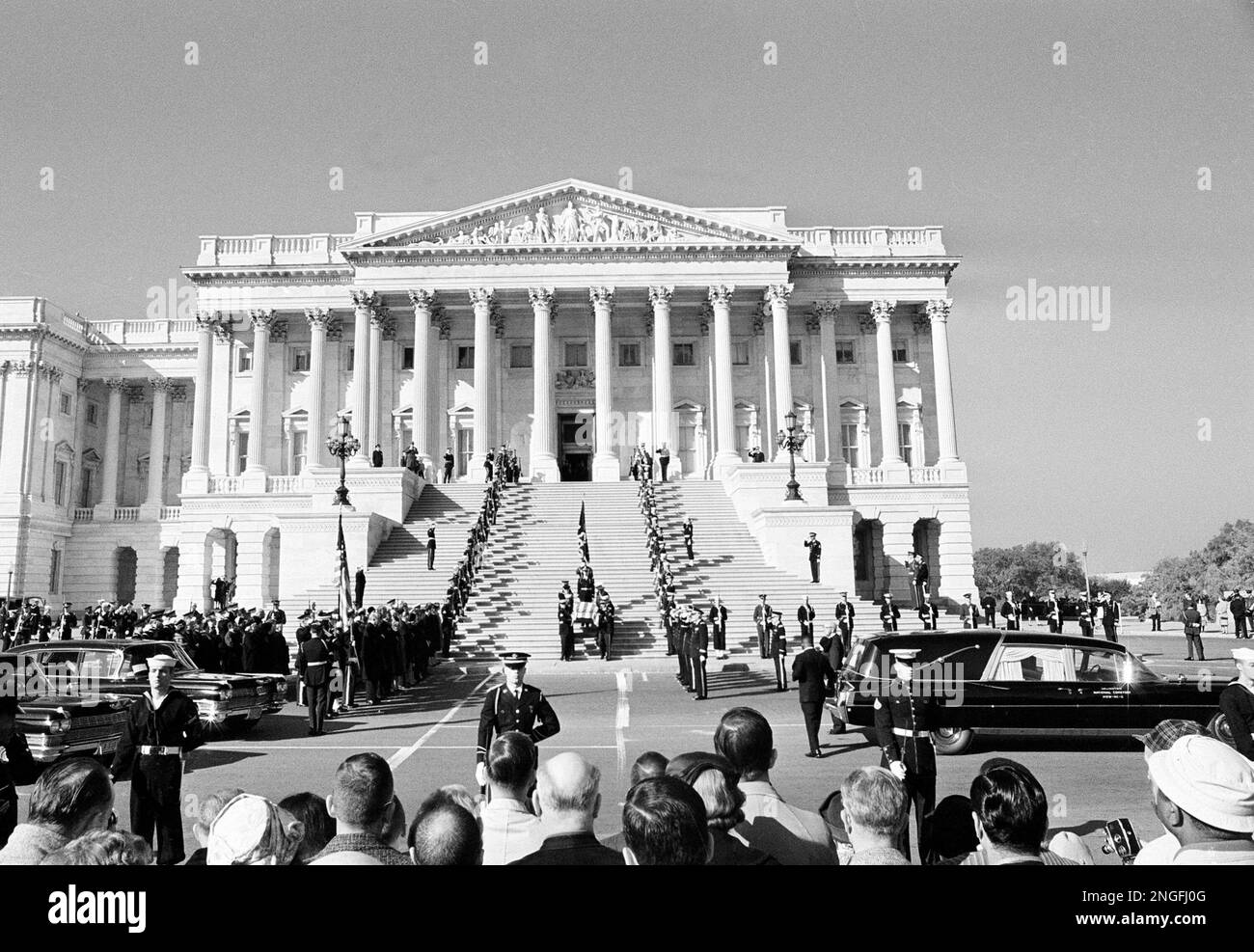 The casket of former U.S. President Herbert Hoover is carried down the ...