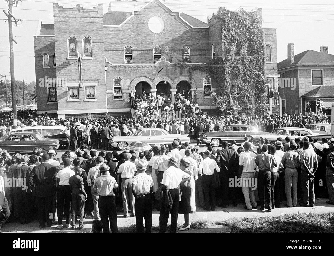 This general view shows part of the overflow crowd attending the ...