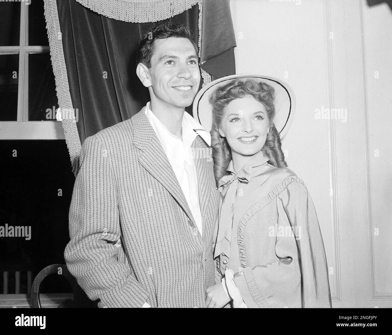 Radio actor Jack Webb, left, and actress-singer Julie London are shown ...